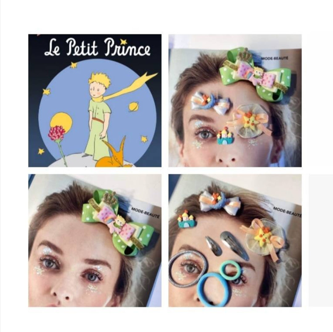 The Little Prince Bow Hair Barrette Girl Hairstyle Accessories Pink Fox ...