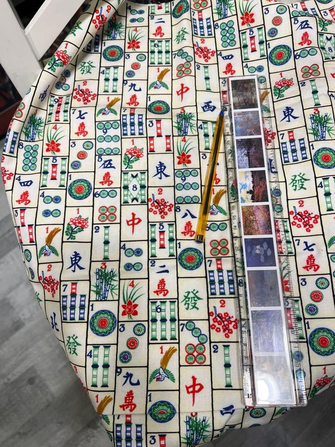 Mahjong Cotton Canvas 8 Oz Thick Fabric Van Gogh Flowers for Making ...