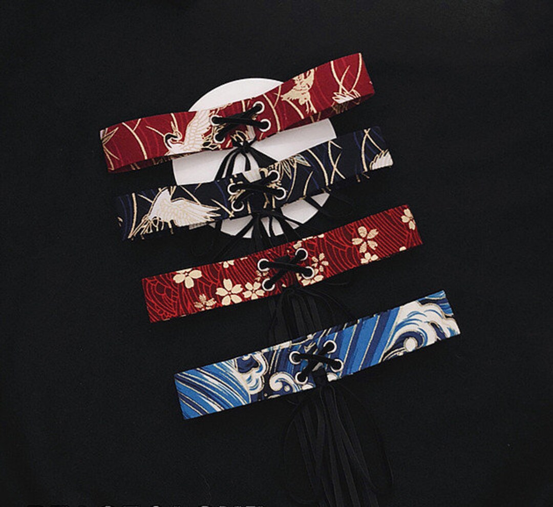 Japanese Choker Necklace Red Christmas Adjustable Cotton Fabric ...