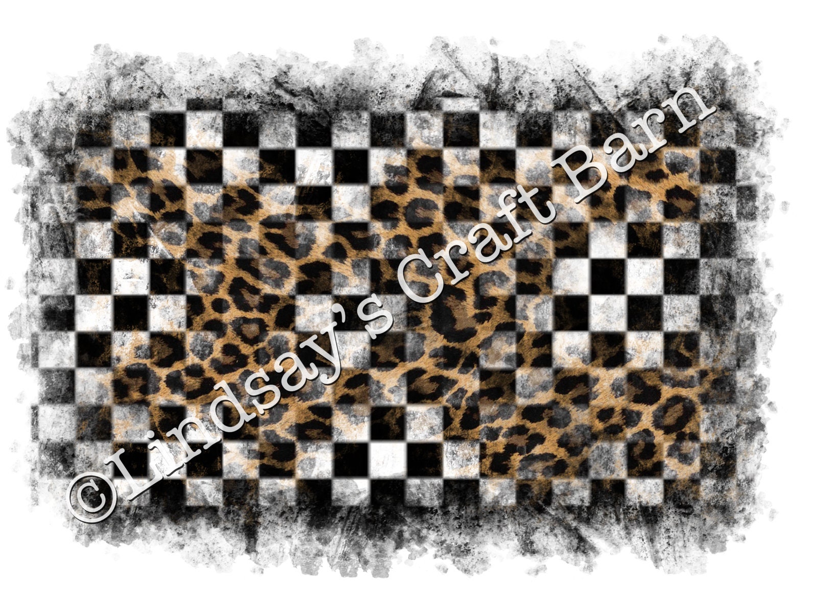 Leopard Checkered Background PNG - Etsy