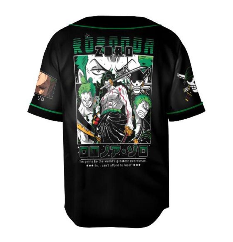 Roronoa Zoro One Piece Anime Jersey, Zoro Manga Shirt, Straw Hat ...