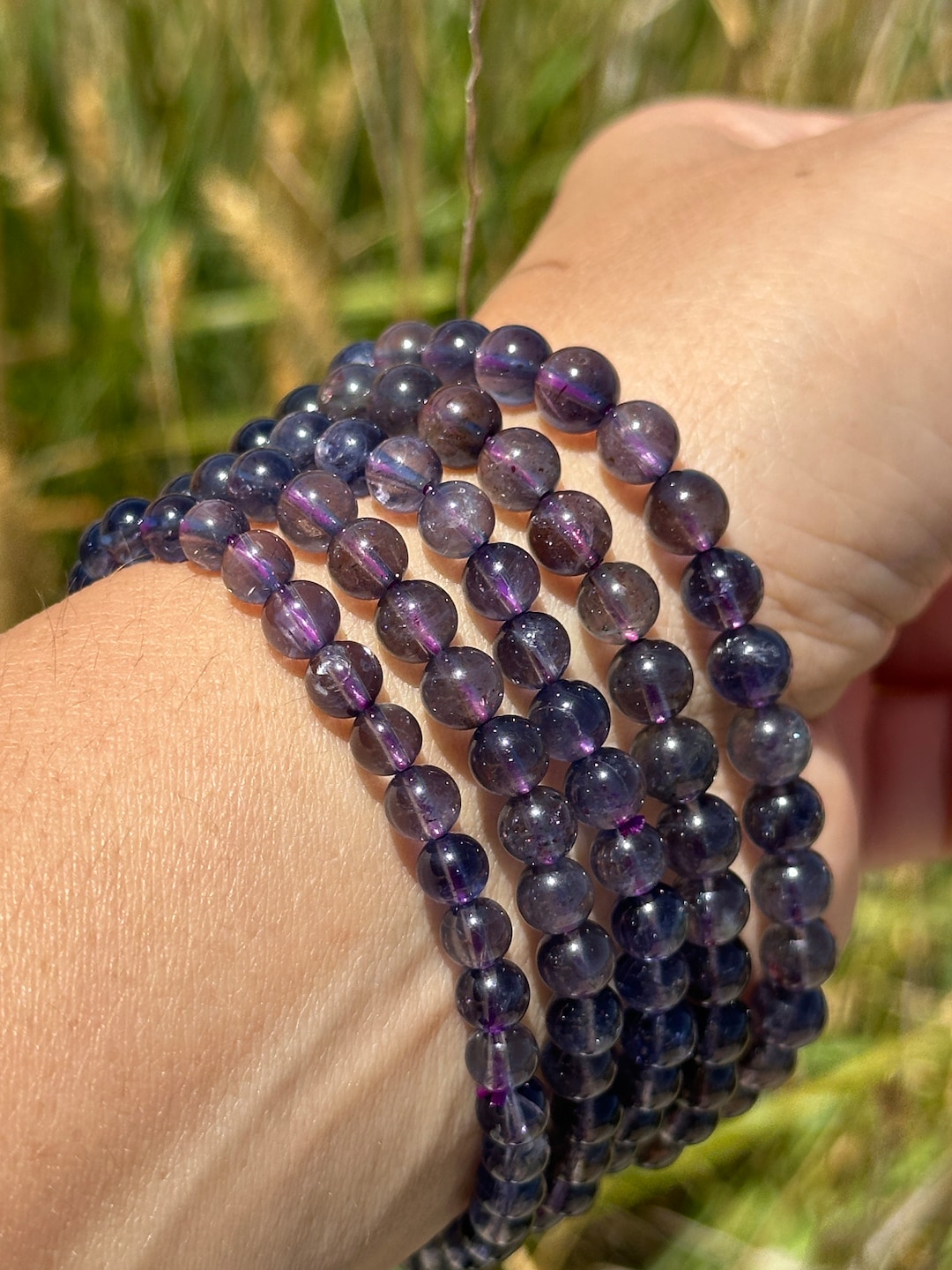 Blood Iolite Gemstone Bracelets (5-6mm) - Etsy