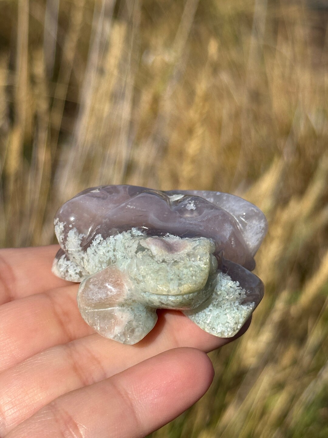 Flower Agate Frogs | Carved Crystals | Crystal Frogs - Etsy
