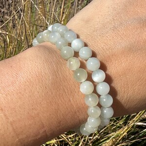 Sage Green Moonstone Gemstone Bracelets (7mm & 8-9mm) - Etsy