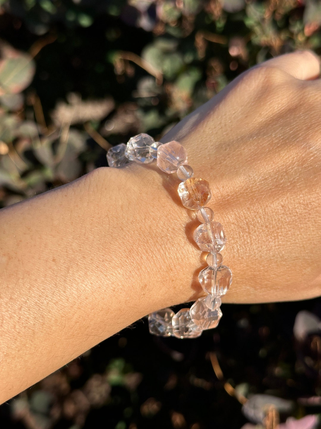 Rabbit Hair Rutile Quartz Gemstone Bracelet - Etsy