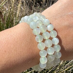 Sage Green Moonstone Gemstone Bracelets (7mm & 8-9mm) - Etsy