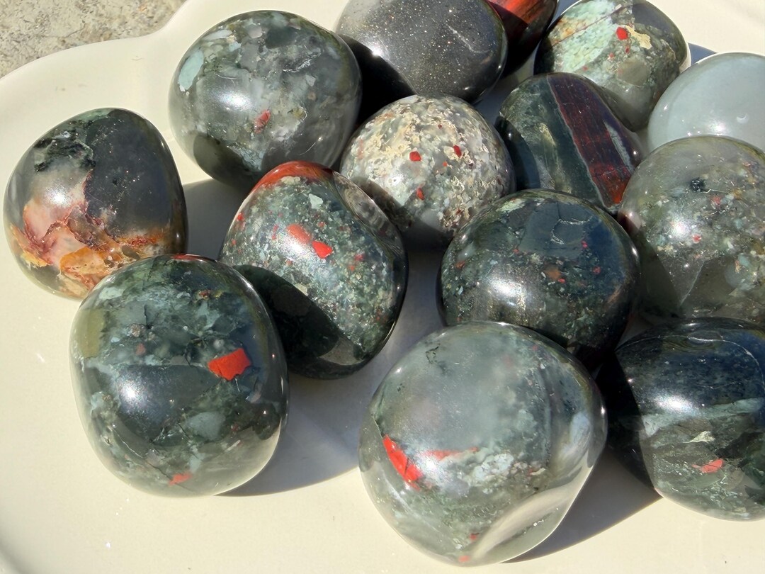 African Bloodstone Tumble Stones | Natural Pocket Crystals - Etsy