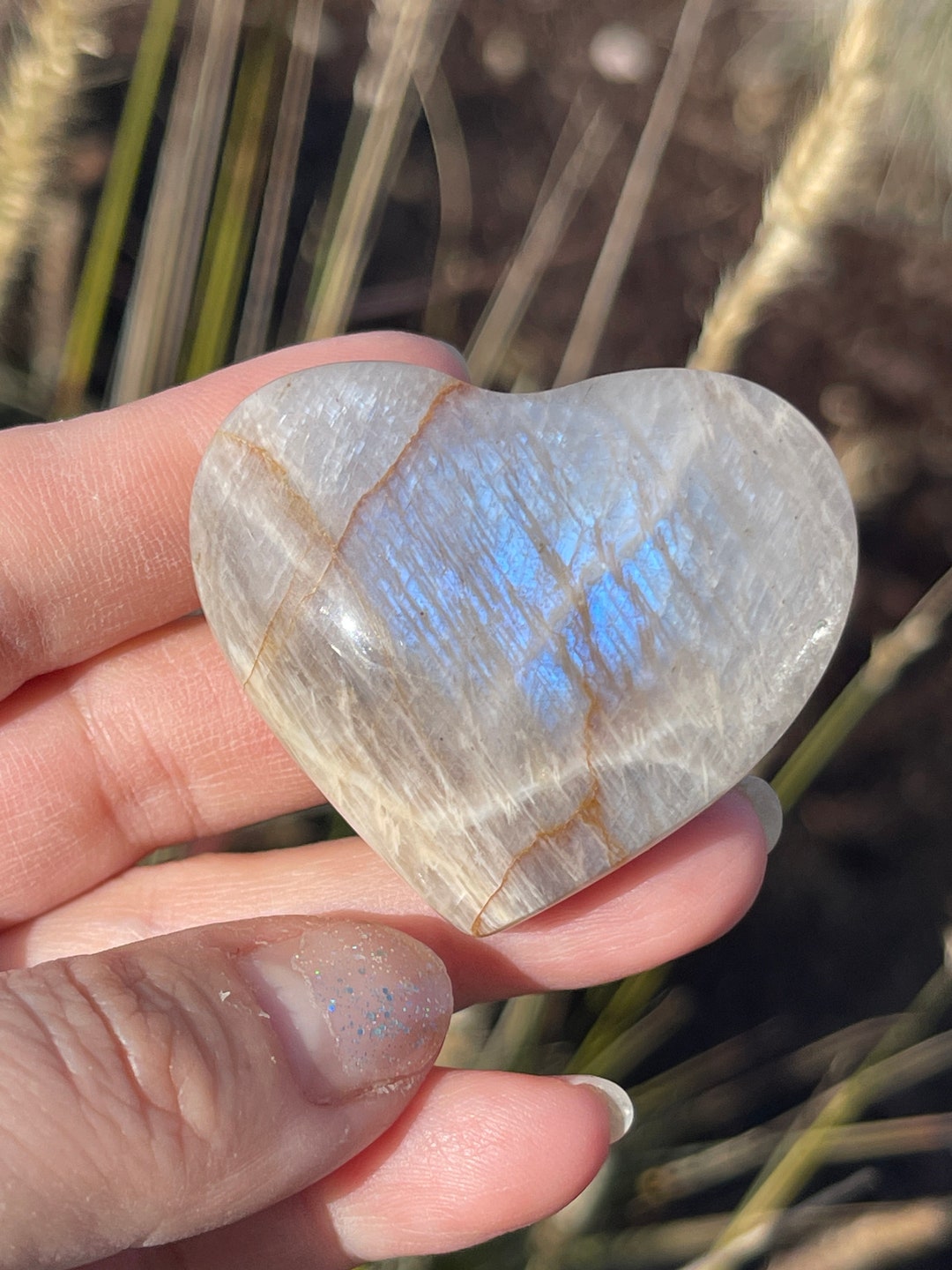 Moonstone Crystal Hearts Moonstone Puffy Hearts Crystal Hearts - Etsy