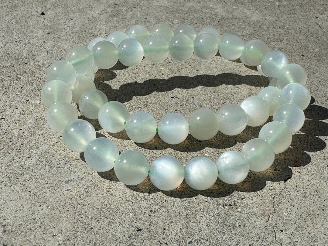 Sage Green Moonstone Gemstone Bracelets (7mm & 8-9mm) - Etsy