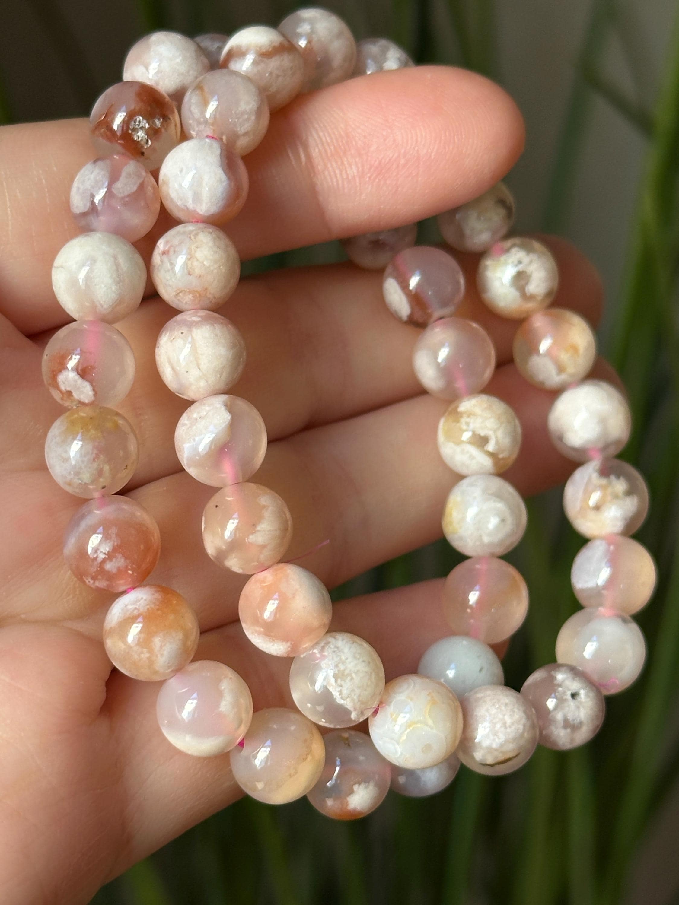 Flower Agate | Sakura Cherry Blossom Agate | Crystal Gemstone Bracelets ...