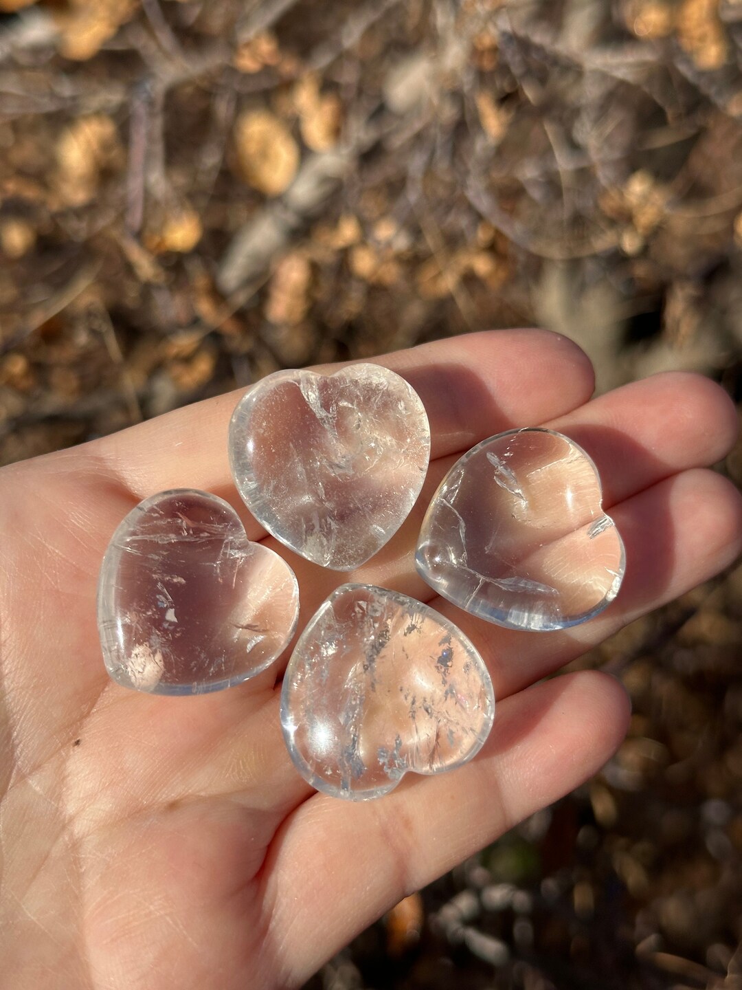 Mini Clear Quartz Hearts | Clear Quartz Crystals | Puffy Crystal Hearts ...