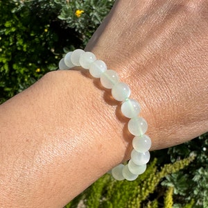 Sage Green Moonstone Gemstone Bracelets (7mm & 8-9mm) - Etsy