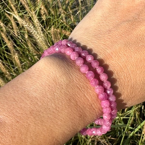 Faceted Ruby Gemstone Bracelet (5mm) - Etsy