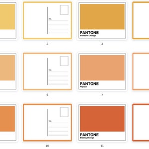 Pantone Color Swatch Postcards Blank Greeting Cards Six - Etsy