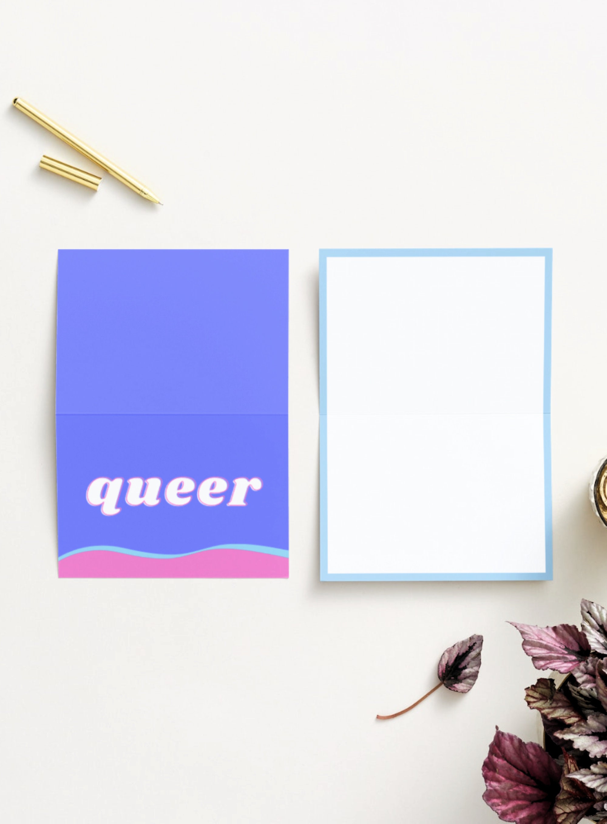 Queer Greeting Cards Coming Out & Pride Month Colorful bisexual ...