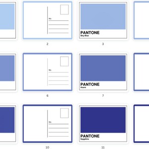 Pantone Color Swatch Postcards Blank Greeting Cards Six - Etsy