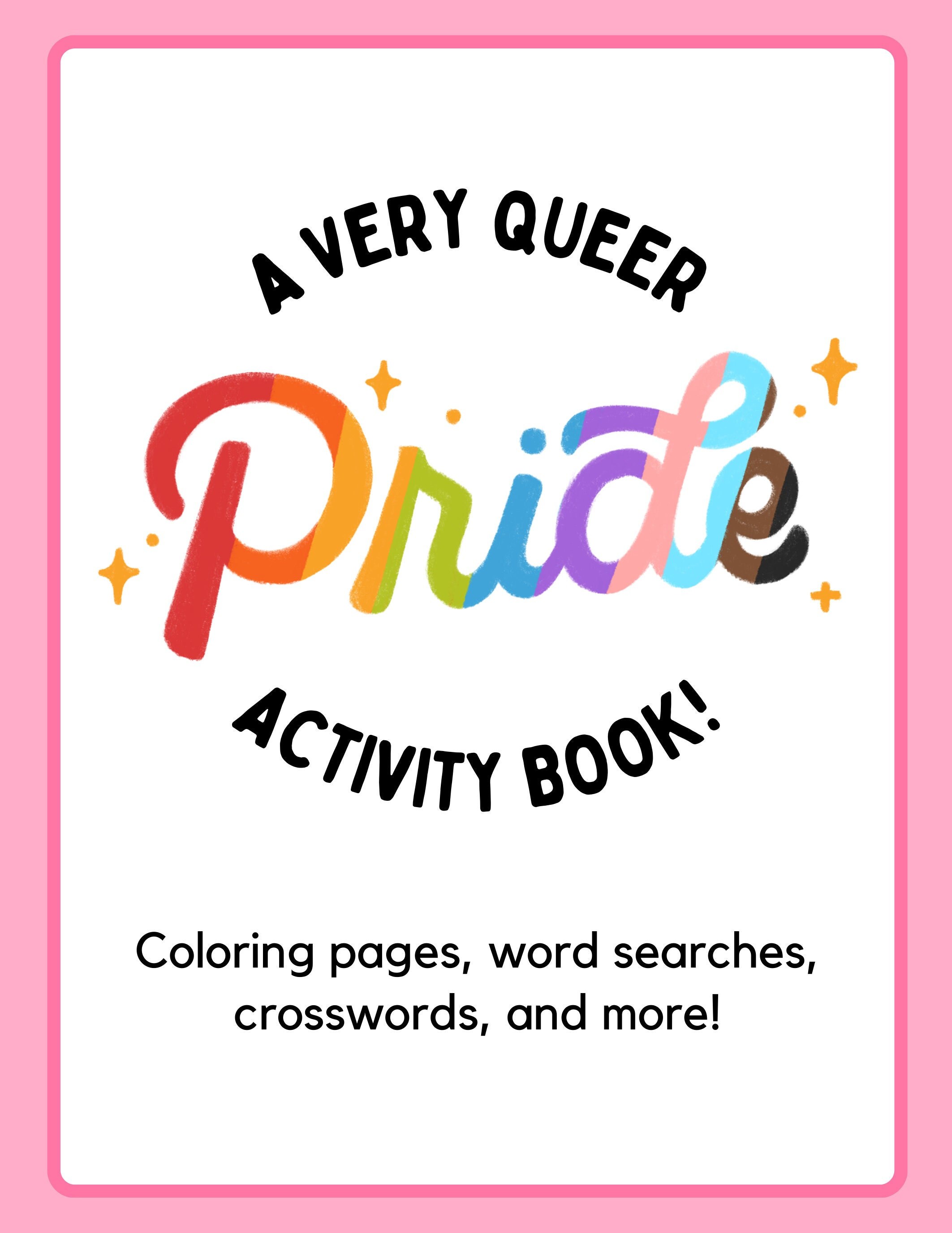 LGBTQ Puzzles & Activity Workbook Pride Coloring Pages, Word Searches ...