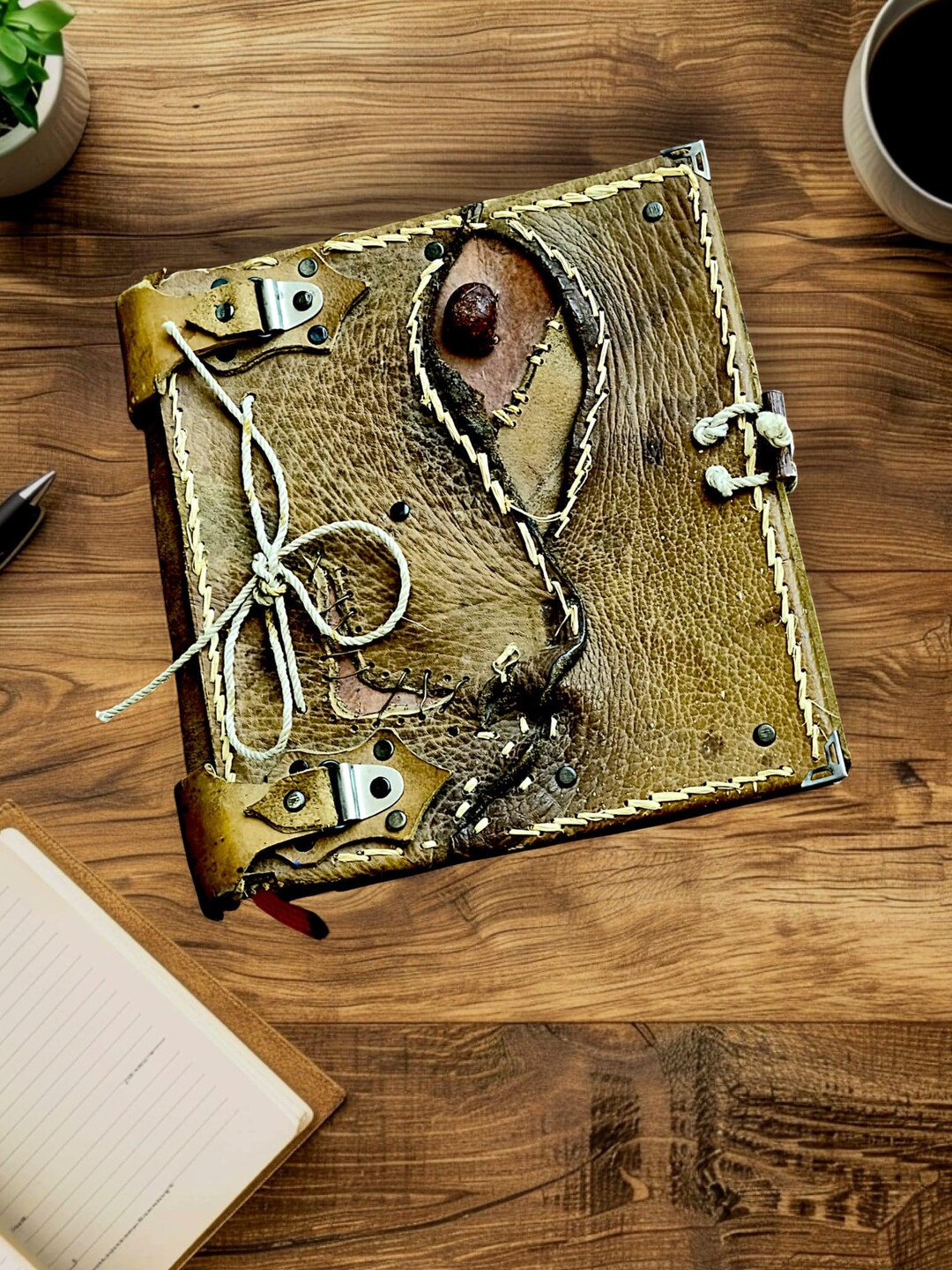 Handicraft, Handmade Leather Journal, Genuine Leather Notebook, Vintage ...