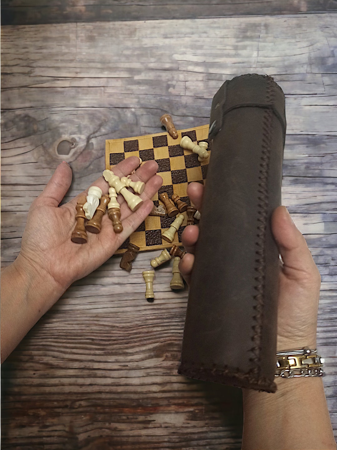 Mini Chess Set, Soviet Pocket Chess Set, Collection Leather Travel ...