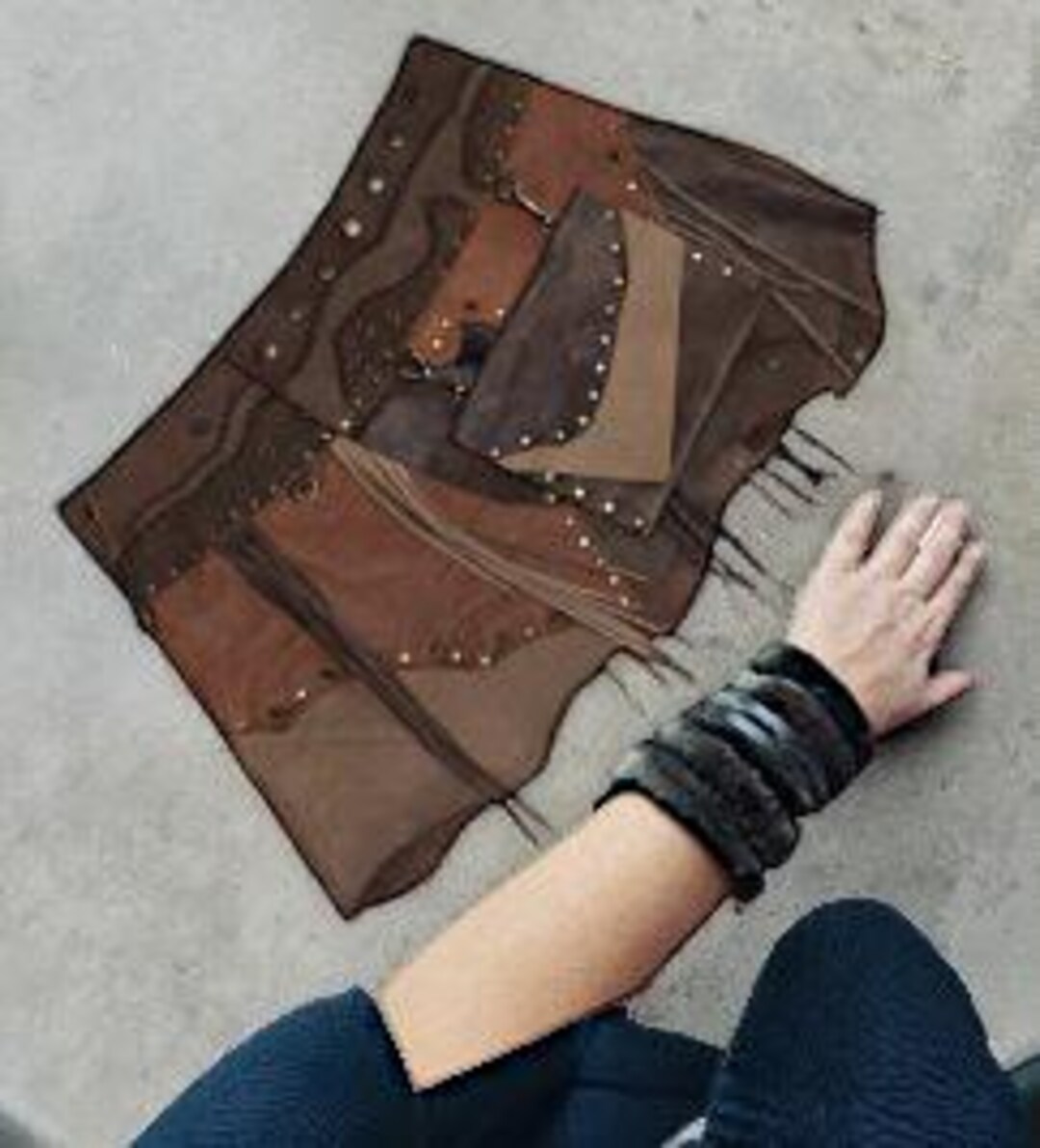 Leather Festival Costume/ Bohemian Mini Skirt/gift to My Love/gladiator ...