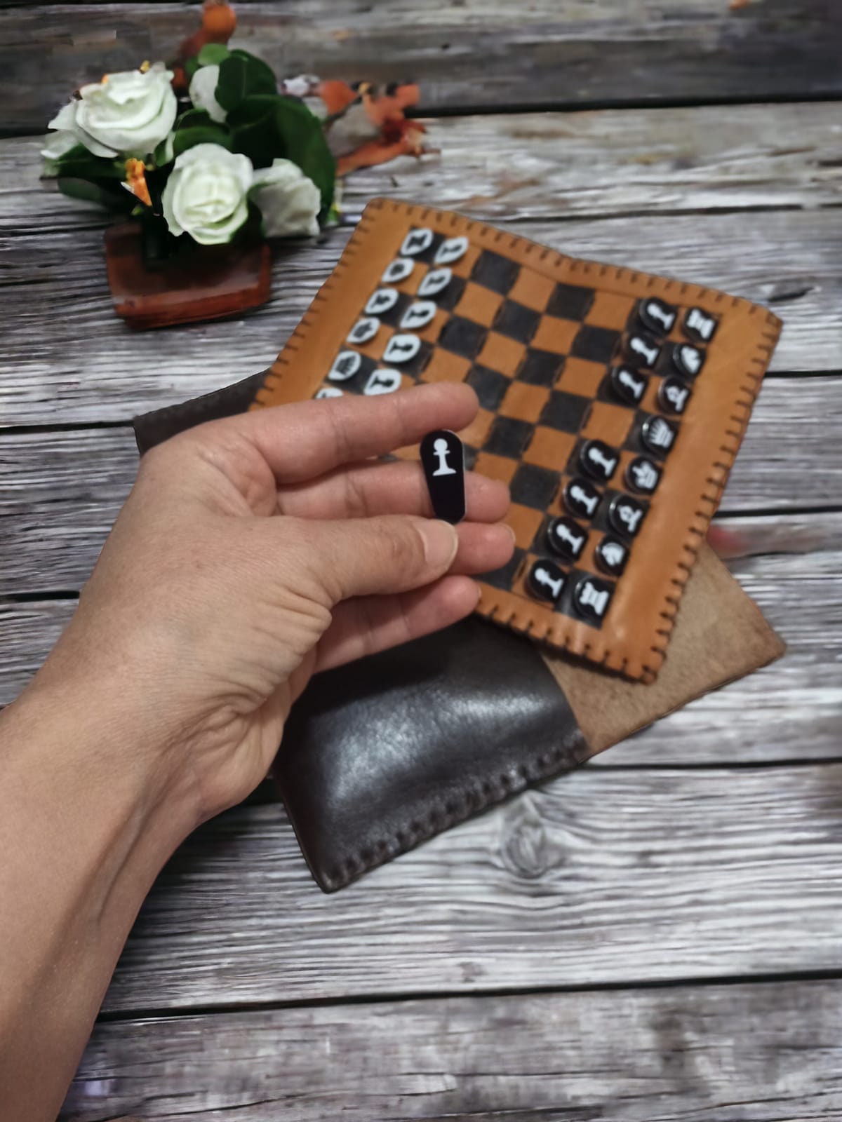 Pocket Chess Set, Collectible Chess,special Birthday Gift, Leather ...
