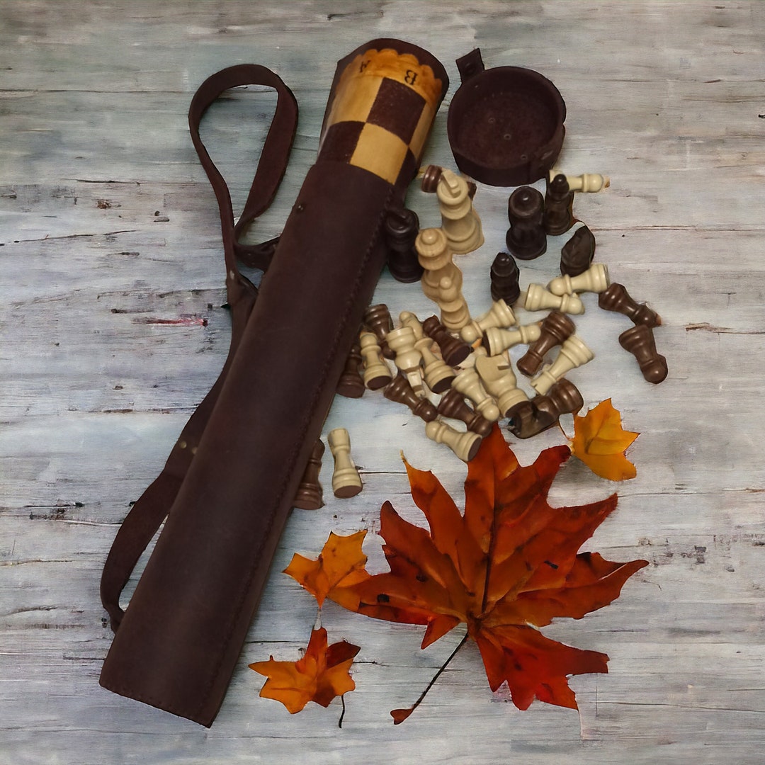 Leather Travel Chess Set, Birthday Gift,valentine's Day Gift, Project ...