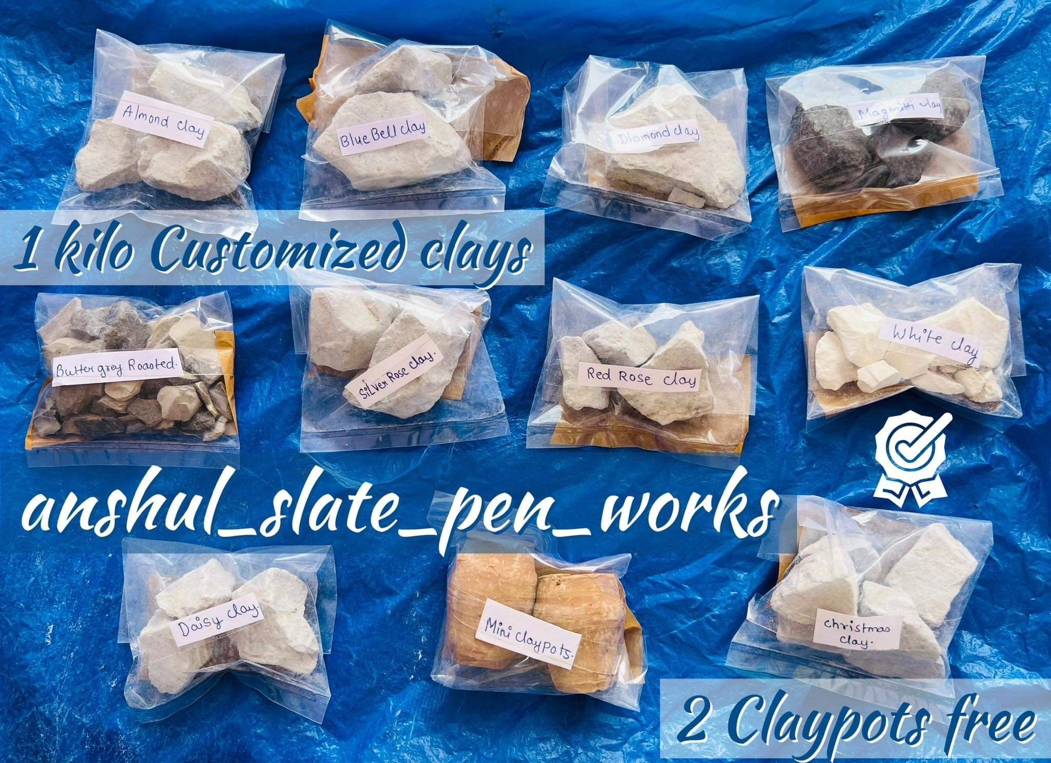 10 Clays in One Kilo Sample Pack With Claypots Free - Etsy
