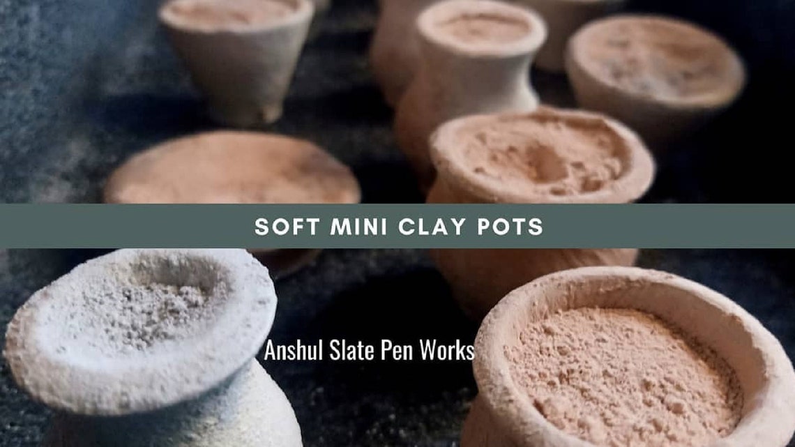 Soft Indian Mini Claypots { Filled With Slate Powder } - Etsy