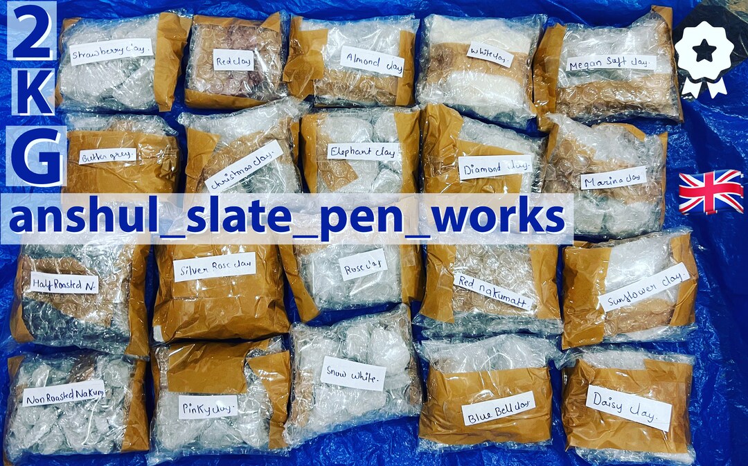 20 Edible Clays in Two Kilo Sample Pack With Claypots Free - Etsy