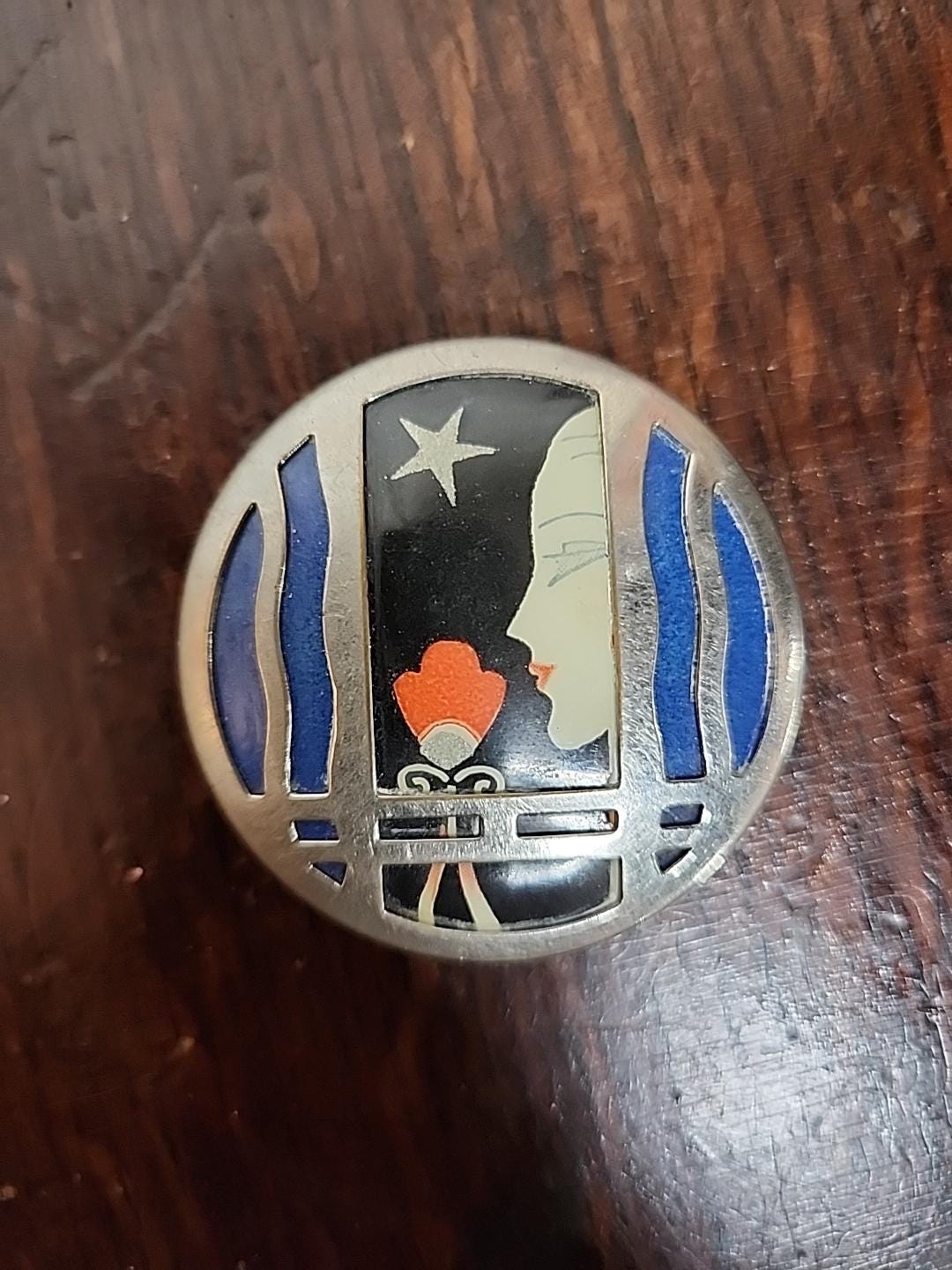1928 Karess Art Deco Powder Compact Woman Woodworth Celluloid Silver ...