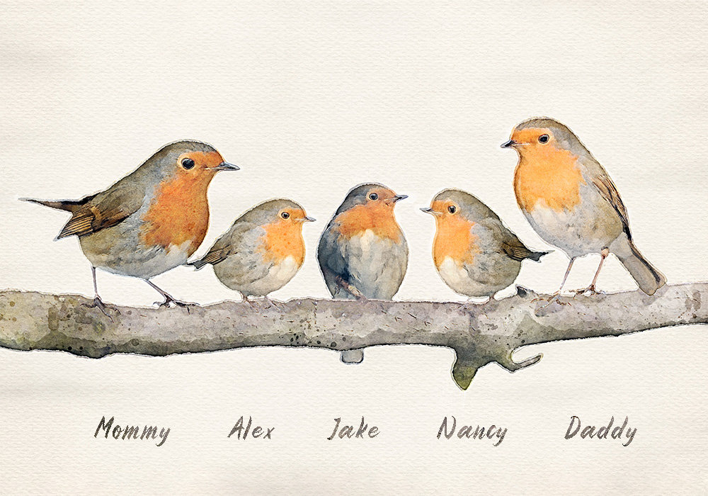Robin Family Names Print Robin family print Robin regalo - Etsy España