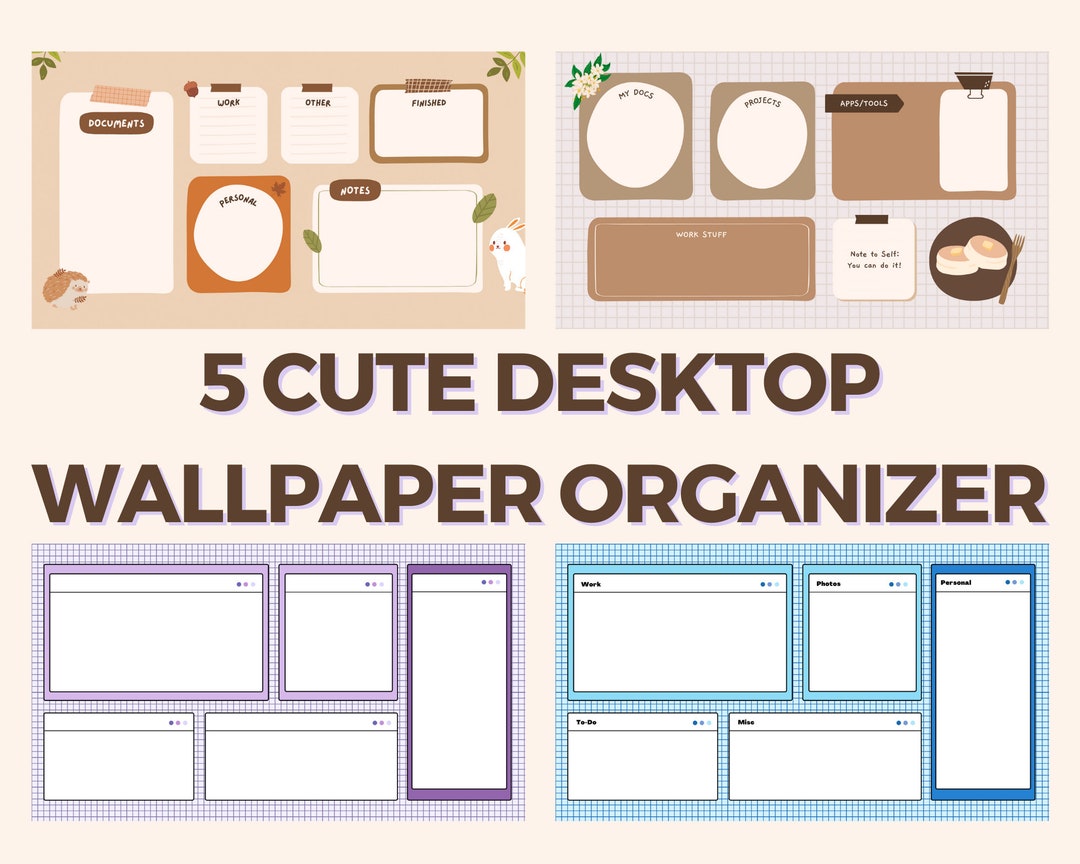 Cute Aesthetic Desktop Organizer, Desktop Wallpaper, Aesthetic ...