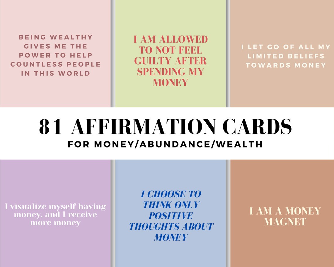 Affirmation Cards Printable, Money Affirmation Cards, Affirmation Deck ...