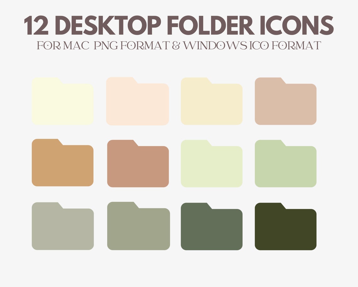 12 Desktop Folder Icons, Folder Icons for Mac, Folder Icons for Windows ...