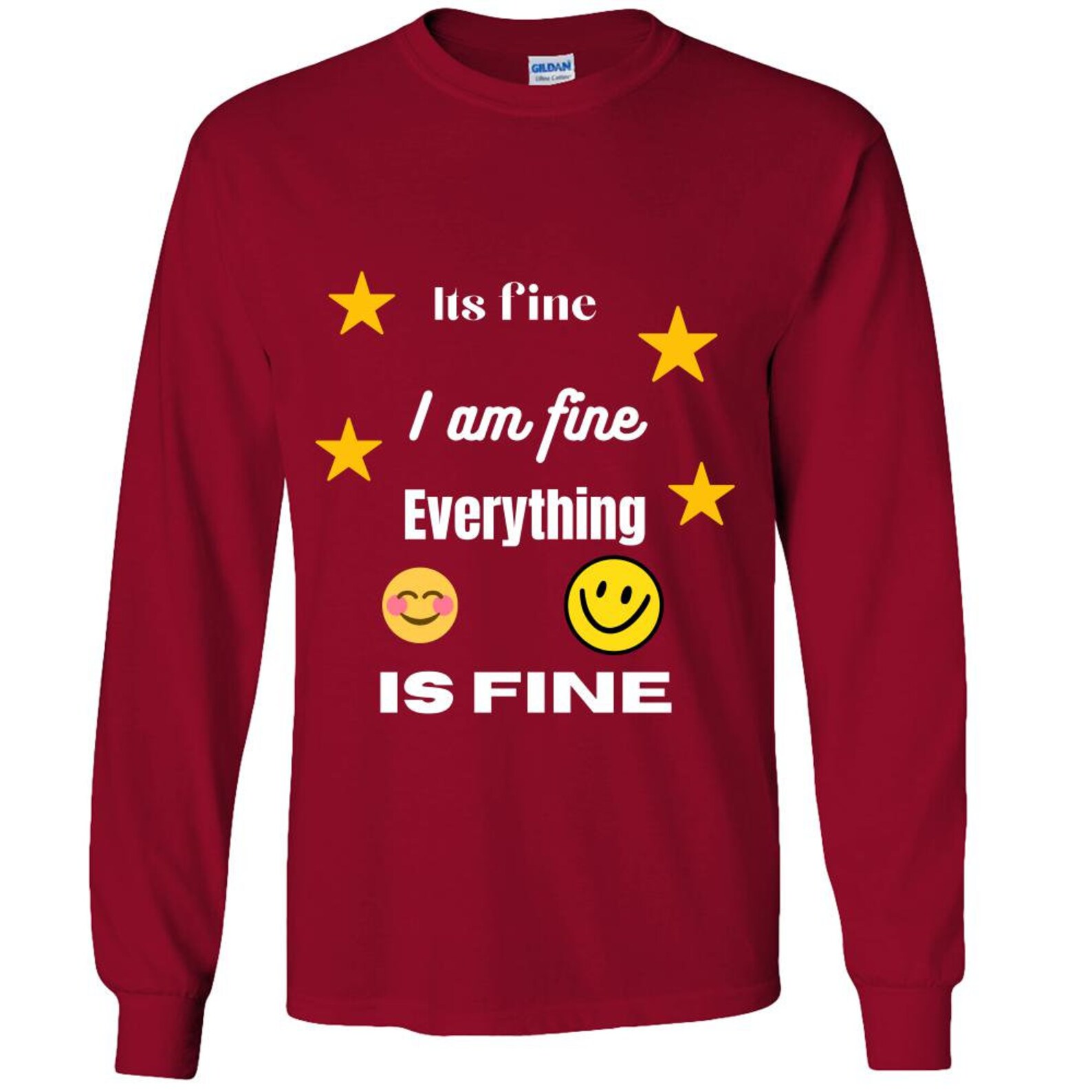 Its Fine I Am Fine Everything Is Fine Adult Long Sleeve Tee Etsy its-fine-i-am-fine-everything-is-fine-adult-long-sleeve-tee-etsy