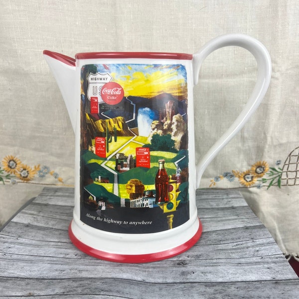 Ceramic Coca Cola Pitcher - Etsy