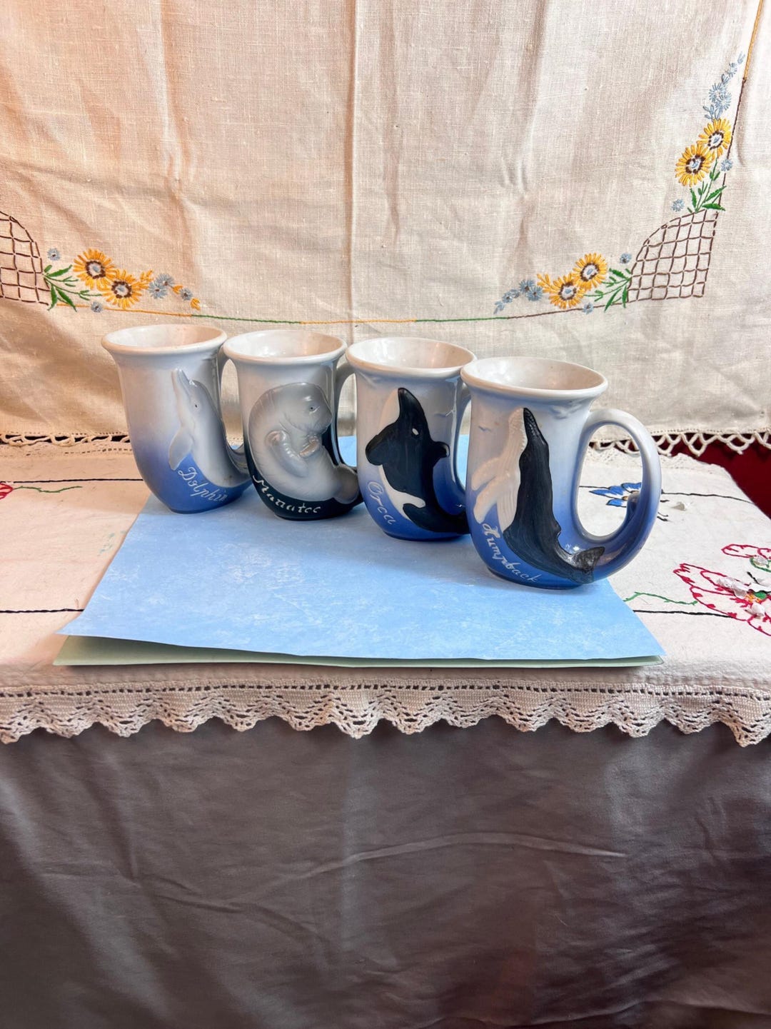 Sea Creature Mugs~manatee/dolphin/humpback Whale/orca~raised 3D ...