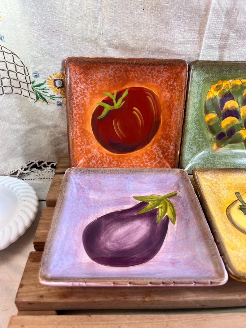 Clay Art Appetizer/side Plates Terra Toscana Artichoke, Tomatoe ...