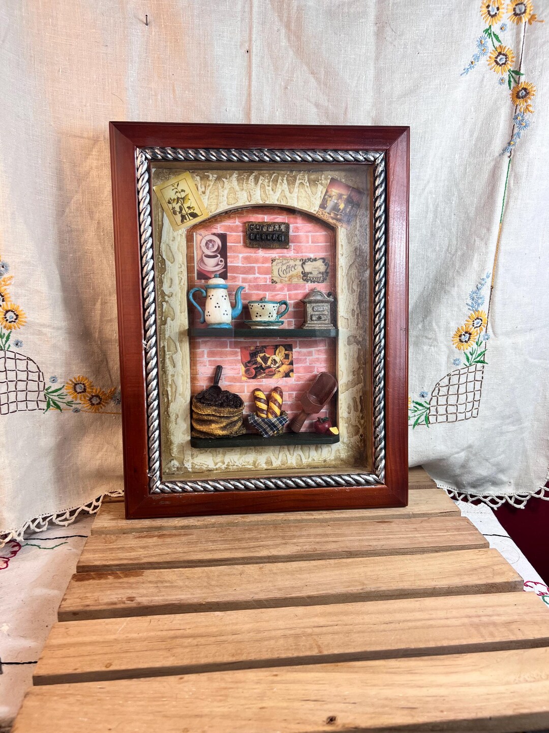 Vintage Shadow Boxescountry Dioramakitchen Deco-wall Decorfarmhousewood ...