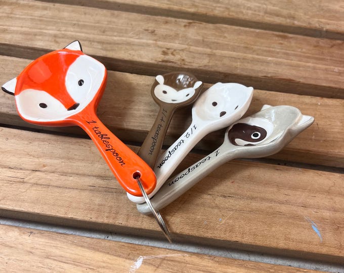 World Market Ceramic Woodland Critters Measuring Spoons~ceramic - Etsy