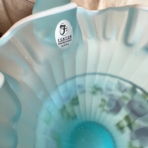 Fenton Charleton Collection Glass Hand Decorated Roses White Crested ...