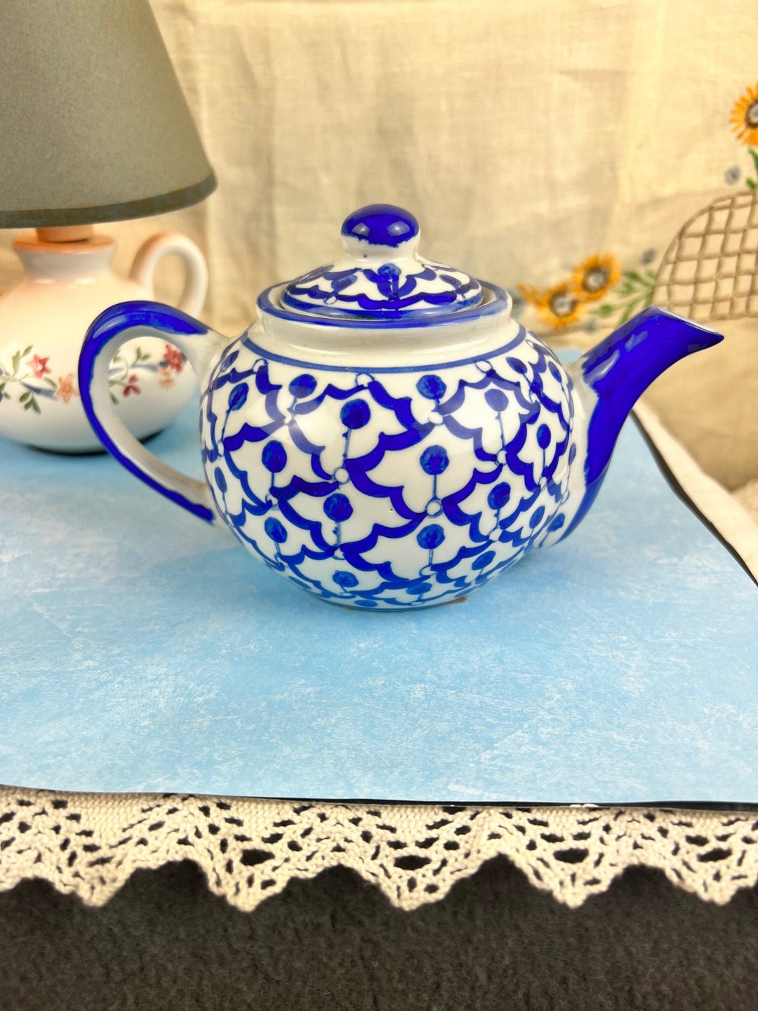 The Two's Company Canton Collection Blue and White Teapot With Lid - Etsy
