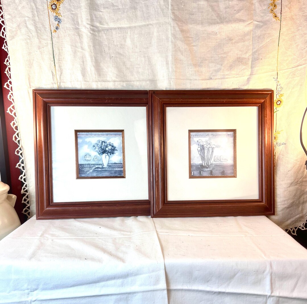 Artist Signed Water Color Wood Framed Flowers~signed C.W.O ( Catherine ...