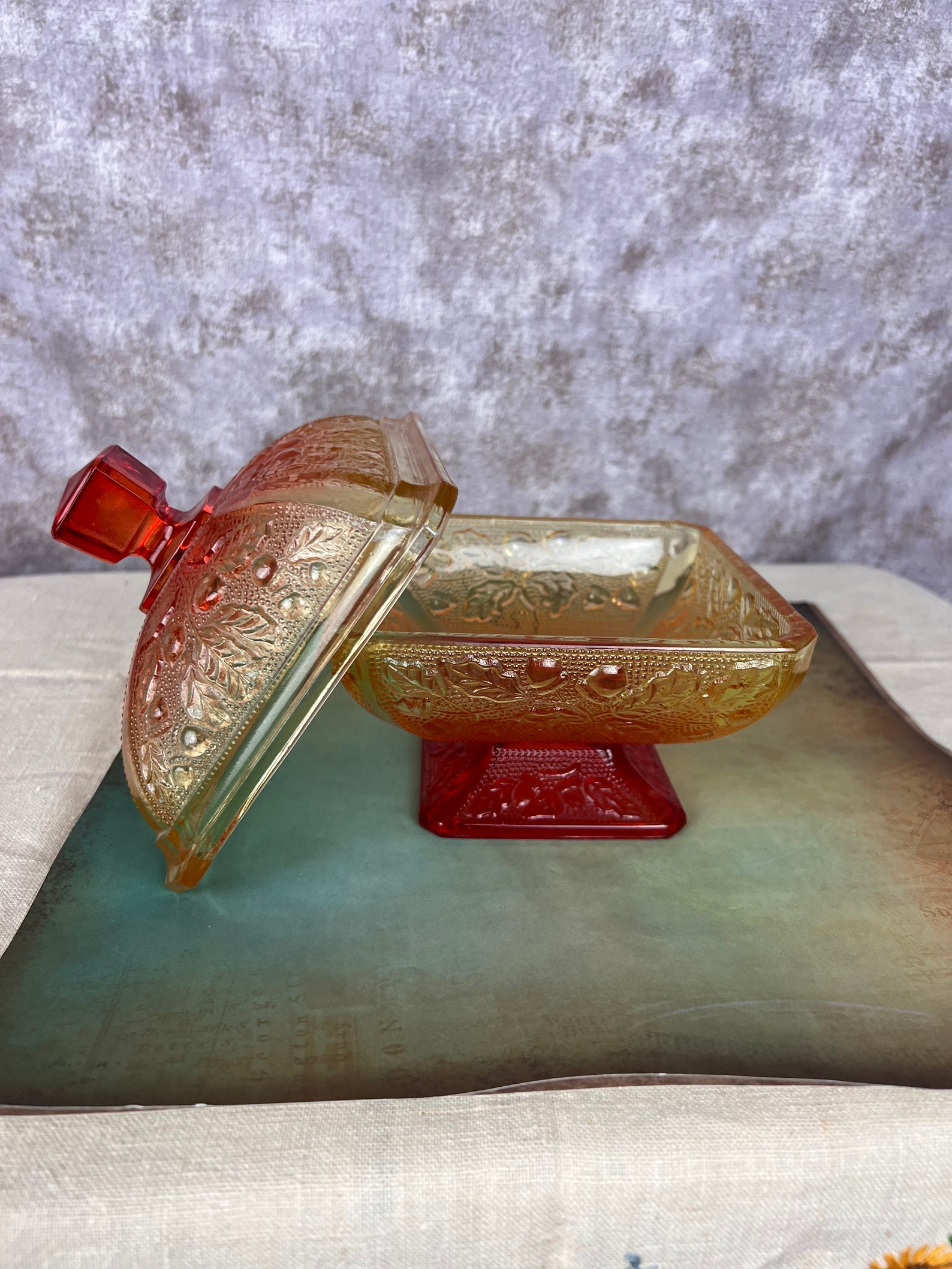 Vintage Jeanette Glass Amberina Candy Dish Vintage Amberina - Etsy