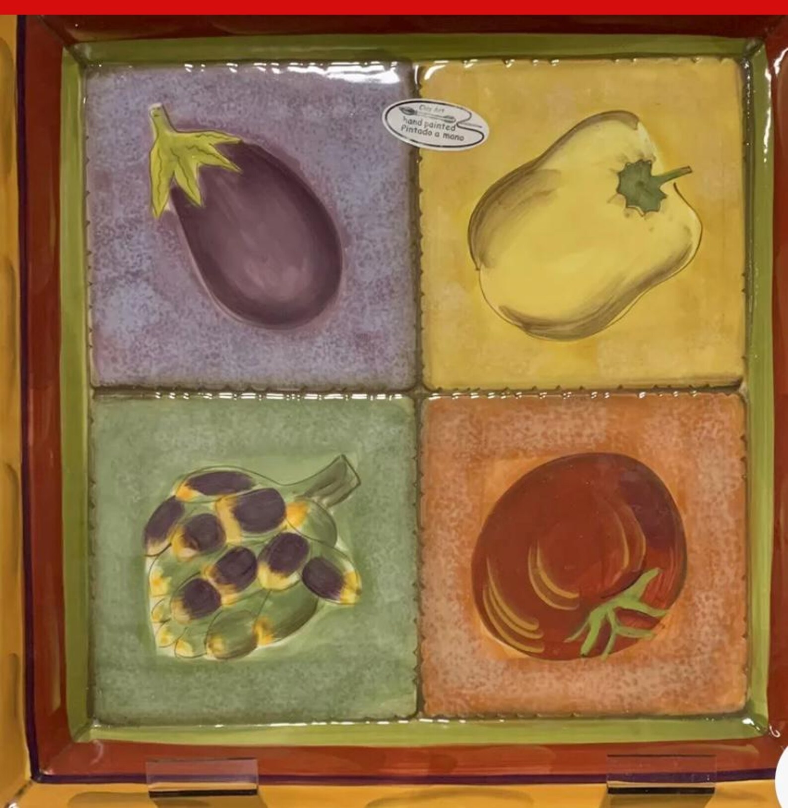 Clay Art Appetizer/side Plates Terra Toscana Artichoke, Tomatoe ...