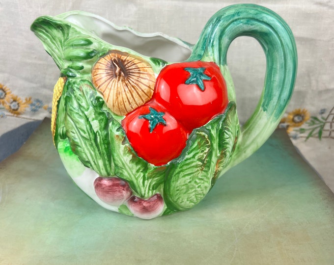 Vintage Painted TAKAHASHI San Francisco Vegetable Pitcher~embossed ...