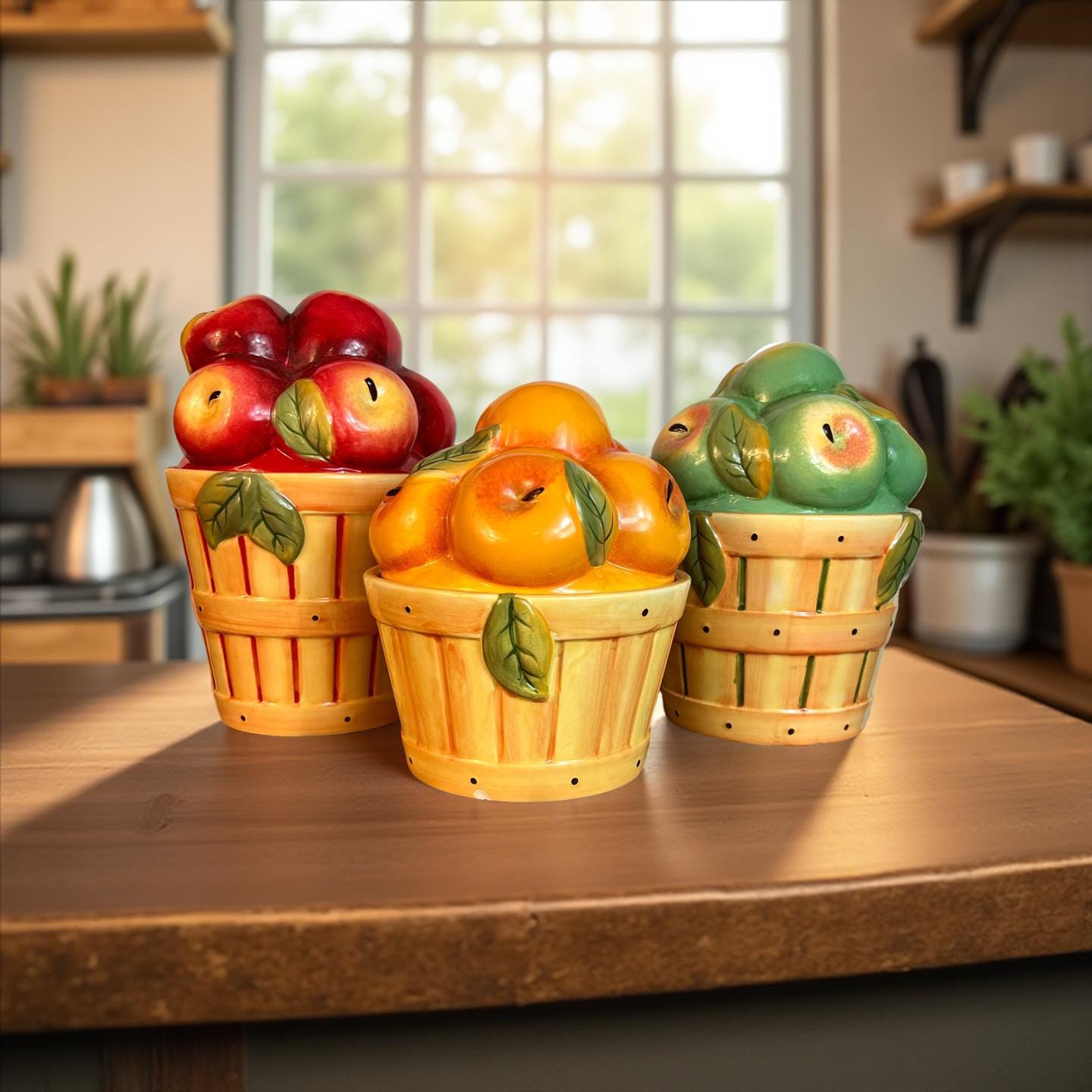 Cracker Barrel Canister Fruit Canister Set~farmers Market~designed by ...