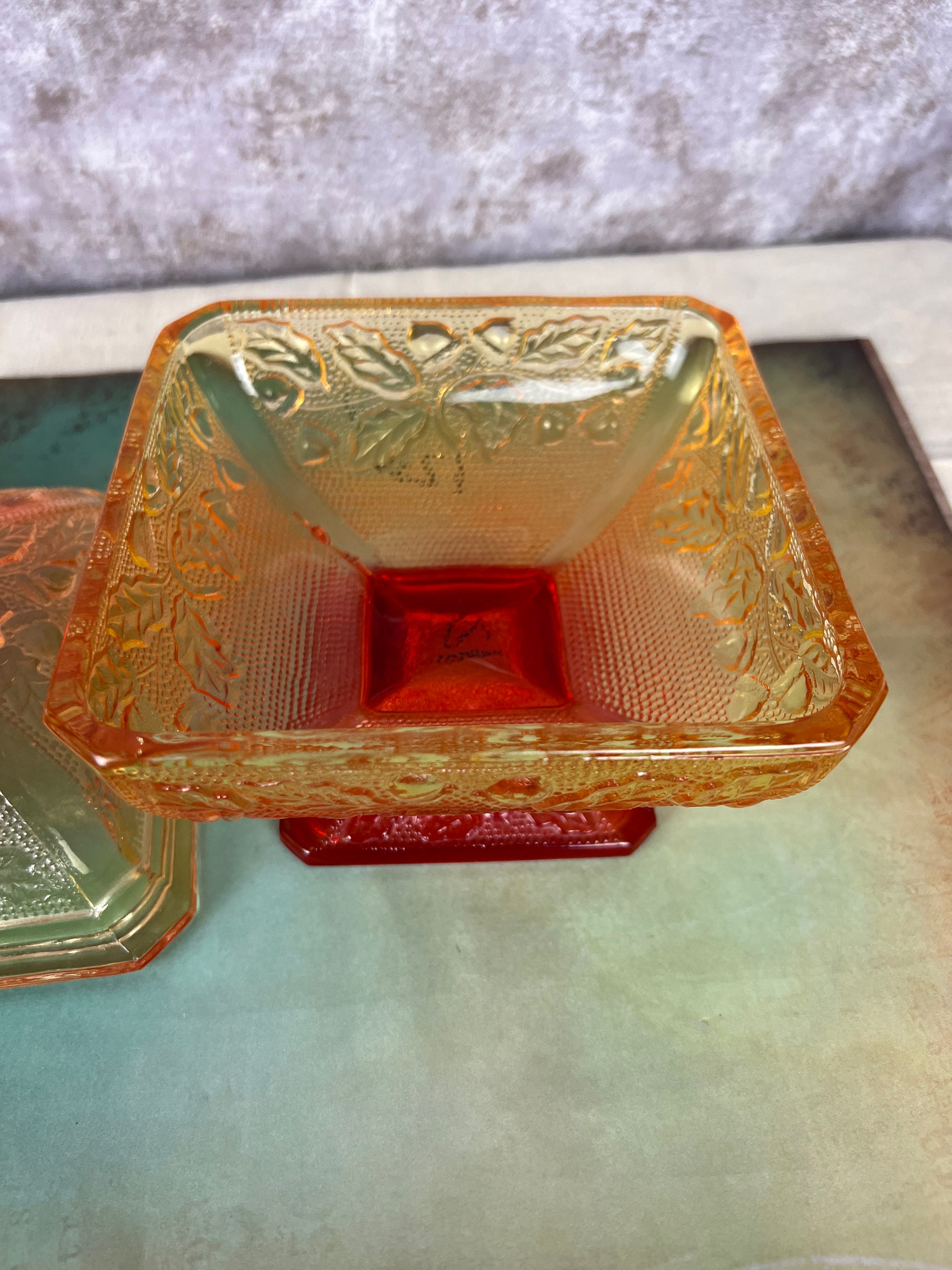 Vintage Jeanette Glass Amberina Candy Dish Vintage Amberina - Etsy