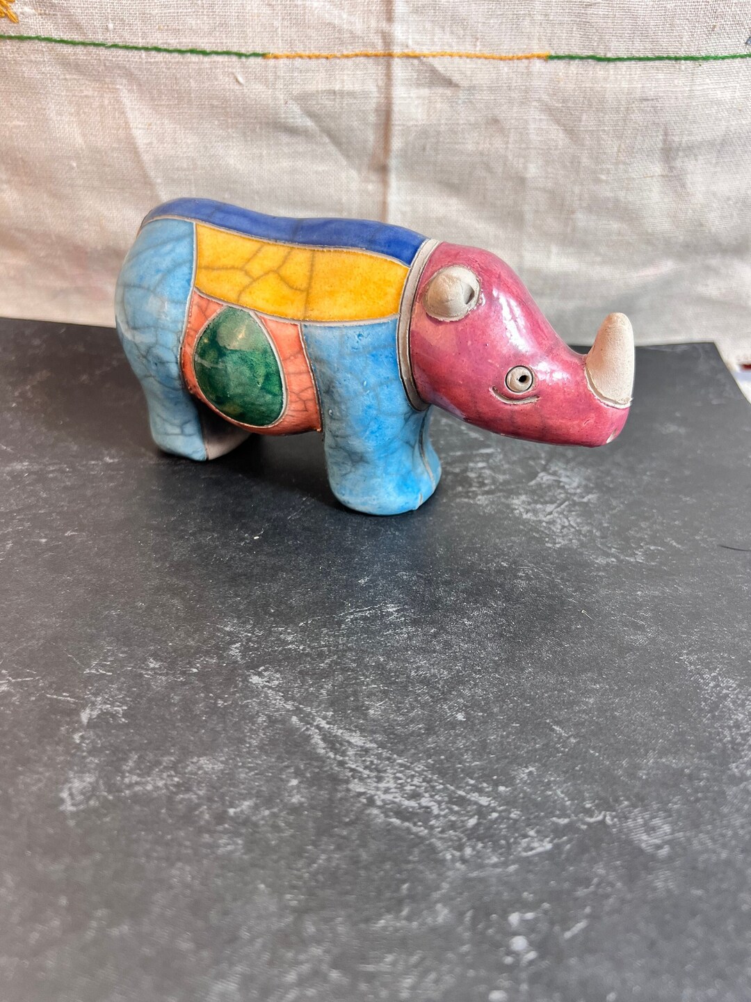 South African Fenix Raku Pottery Standing Rhinoceros 1995~signed - Etsy