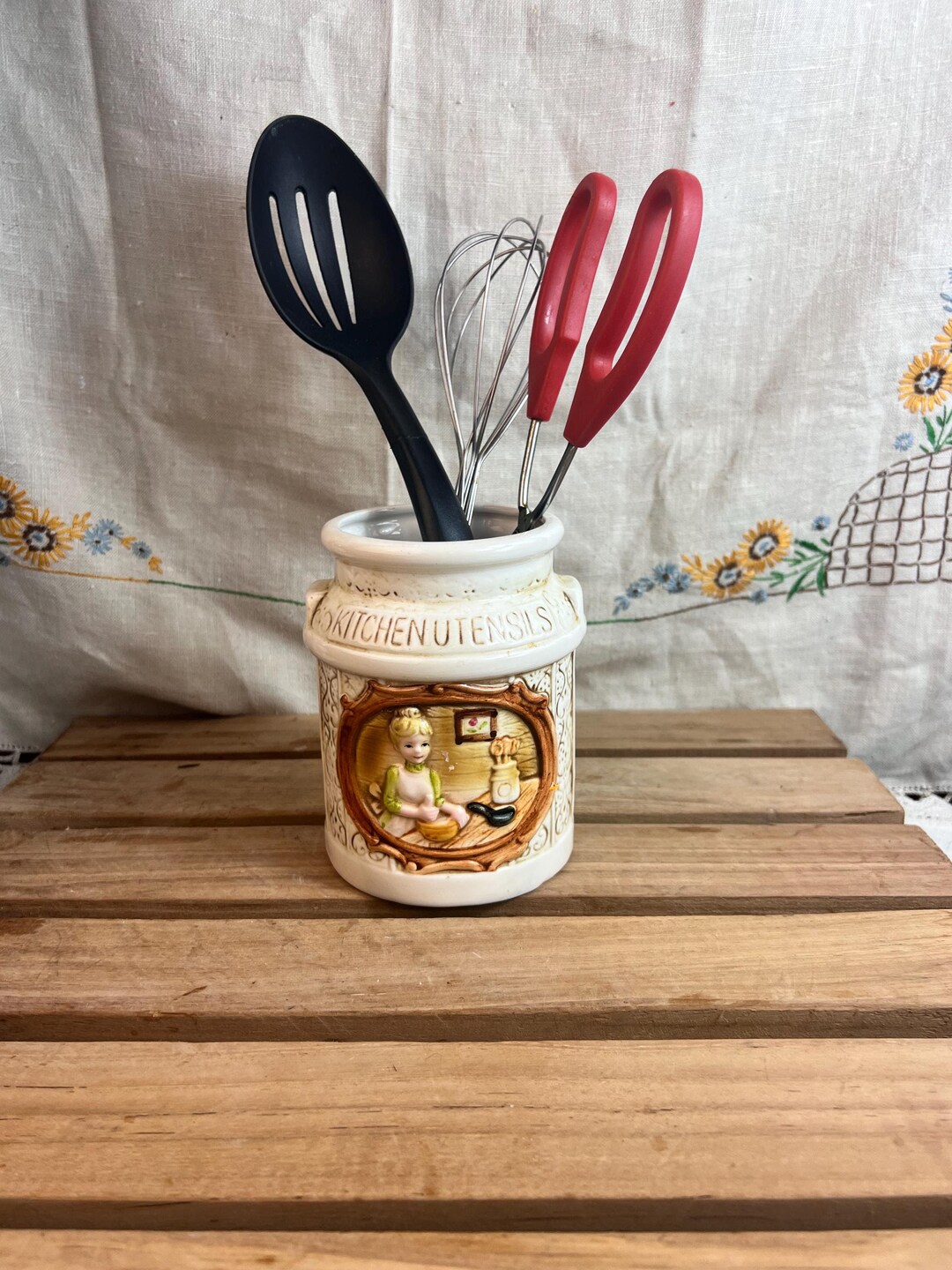Vintage 1978 Sears Roebuck Country Kitchen Utensils Holder Pioneer ...